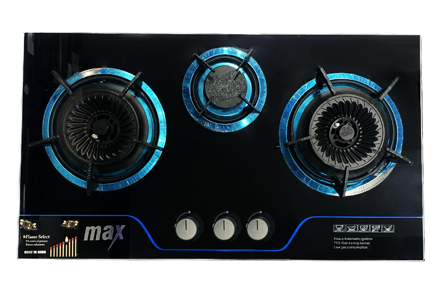 Max Kitchen Hob 2114 Glass (3 Burner) Line – Bin Bakar – Bin Bakar ...